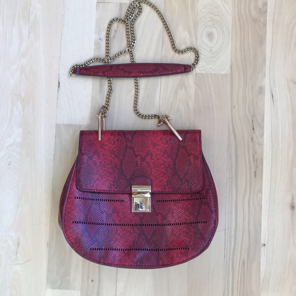 Bags | Vintage Callan Faux Snake Skin Red Purse | Poshmark